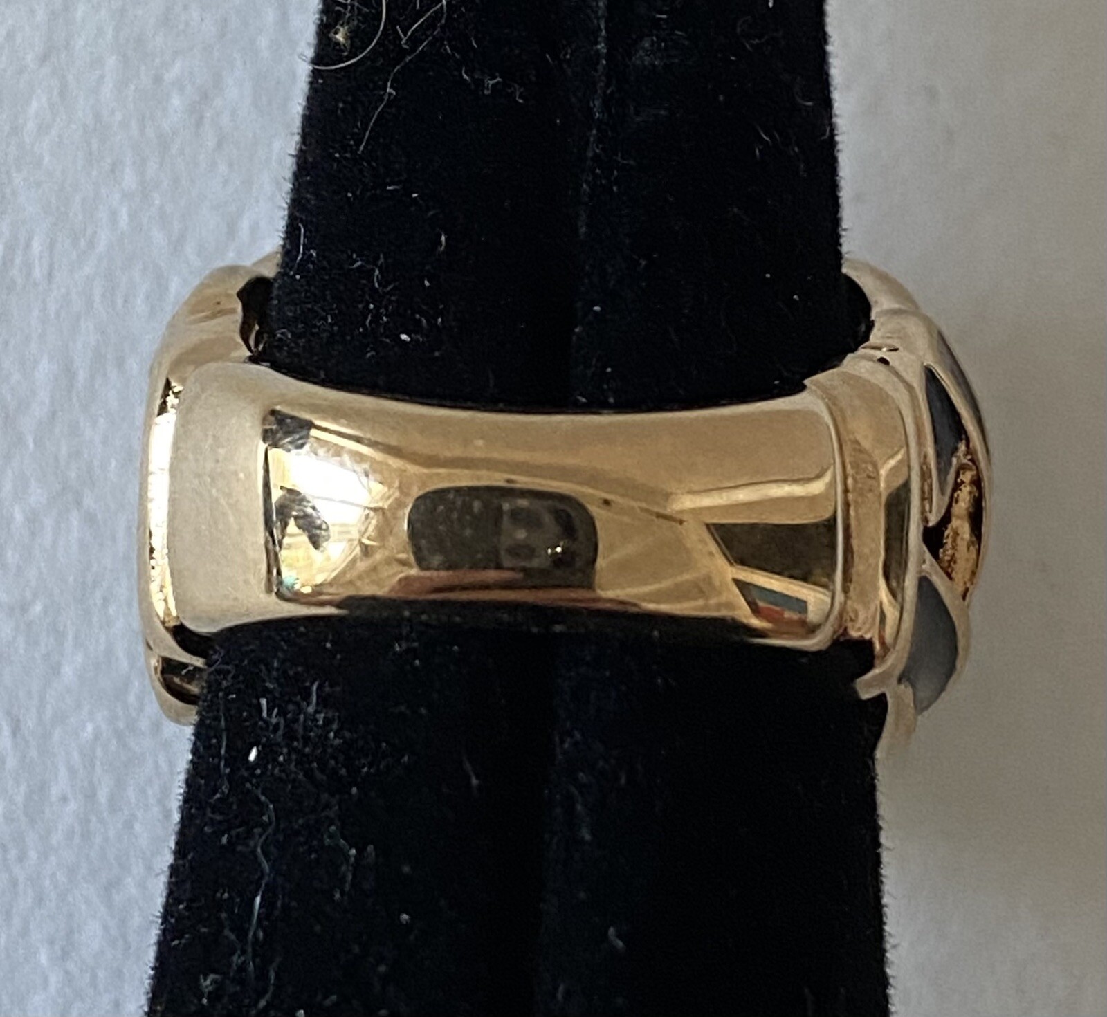 Vintage Avon Enamel And 18K HGE Gold Chunky Fashion R… - Gem