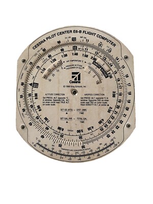 Cessna Pilot Center E6-B Flight Computer, Test Standards, Plotter VTG ...