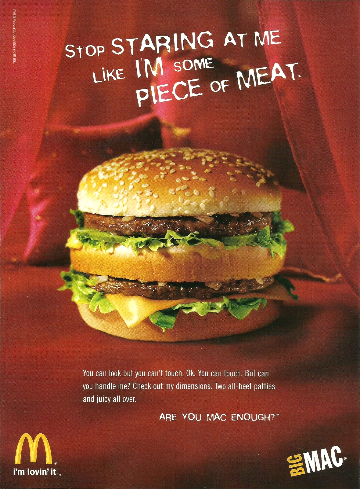 2005 McDonald's Big Mac Are You Mac Enough? Print Ad Advertisement | eBay