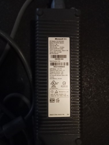 Official Microsoft Xbox 360 Fat Power Supply Cord Brick Adapter ...