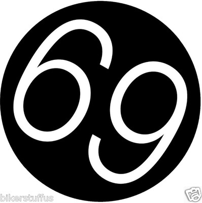 69 HELMET STICKER BUMPER STICKER ROUND HARD HAT STICKER HELMET STICKER ...