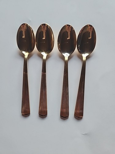 Stanley Roberts Gold Plated Spoon Lot Of 4 John Weitz Stainless Korea ...