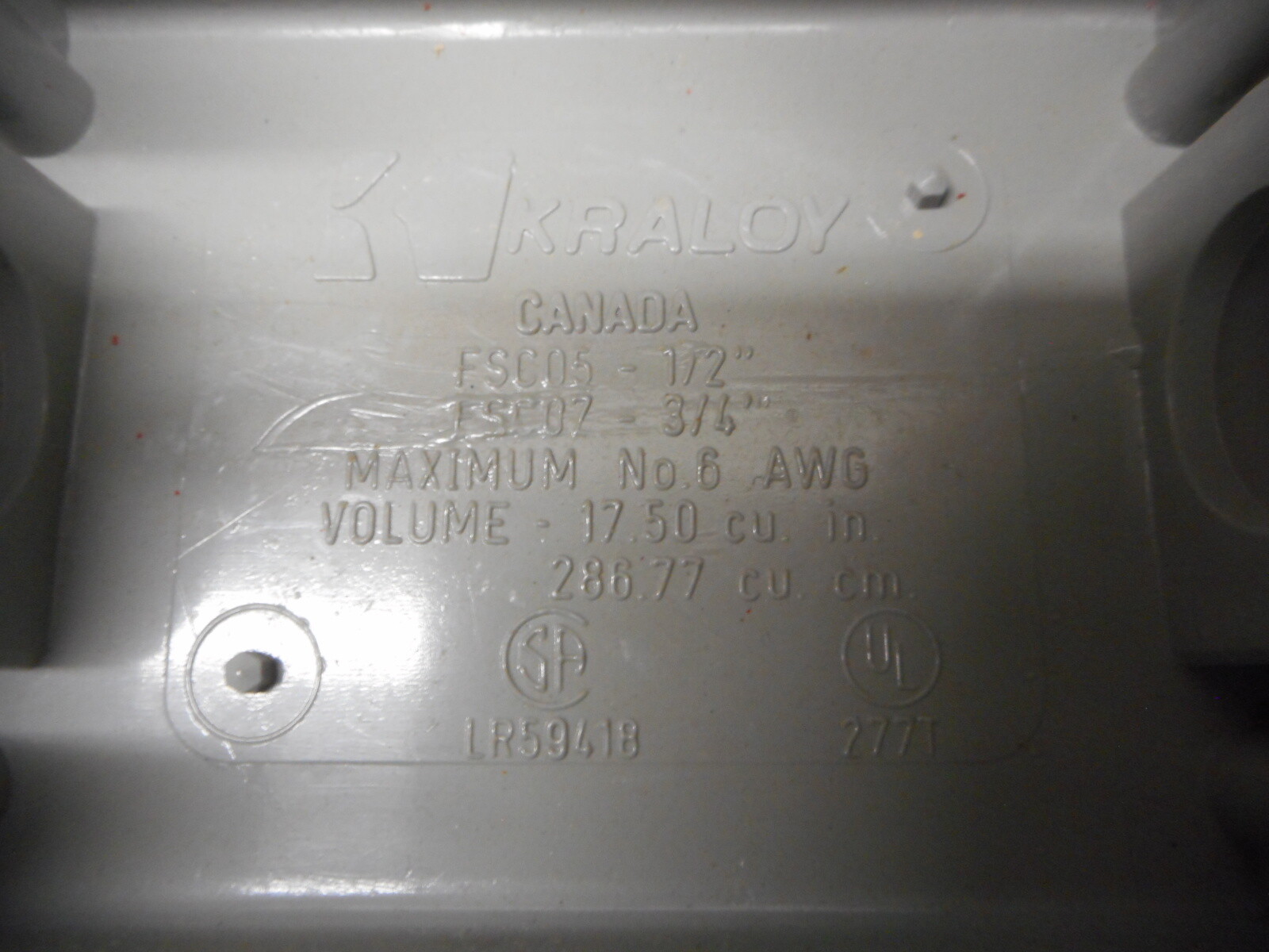 Kraloy Carlon Conduit Box FSE05 1/2" FSE07 3/4" | eBay