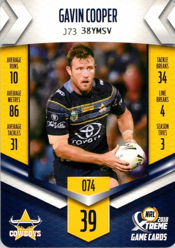 New 2018 NORTH QUEENSLAND COWBOYS NRL Card GAVIN COOPER | eBay