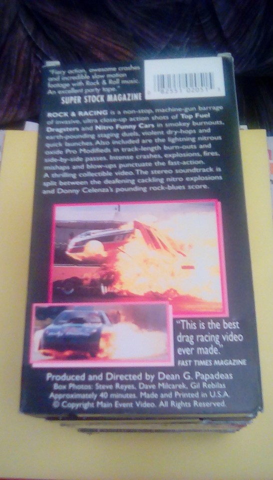 Rock & Drag Racing VHS top fuel dragster nitro funny cars pro modifieds ...