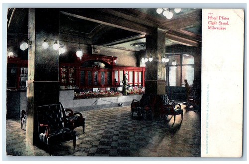 1908 Hotel Pfister Cigar Stand Interior View Milwaukee Wisconsin WI ...