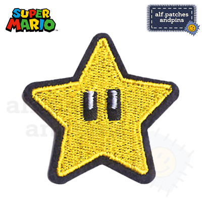 Super Mario Stern Patch Star Nintendo Spiel Bastel - Bügelbild Aufnäher ...