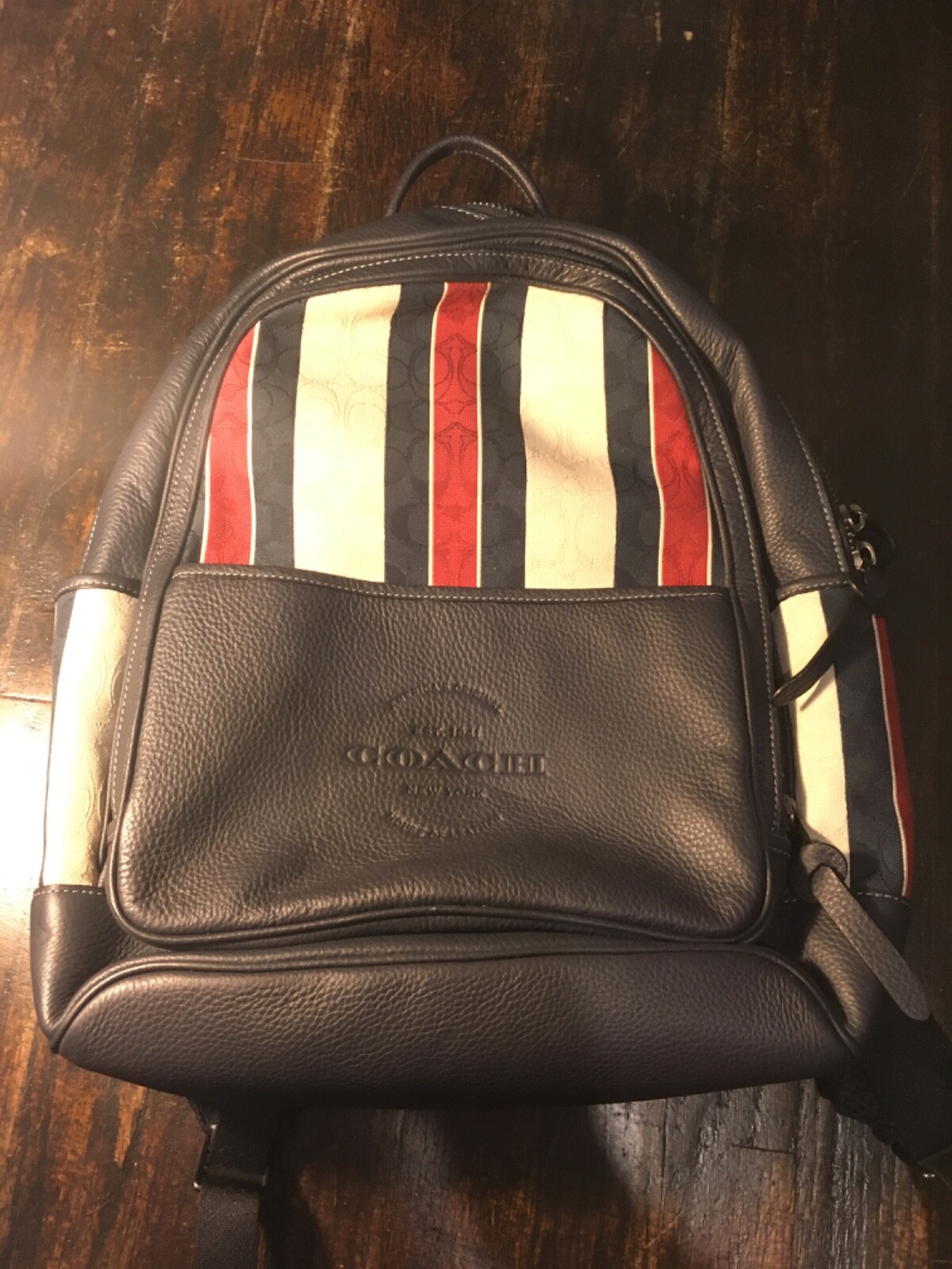 coach varsity backpack red white blue bookbag - Gem