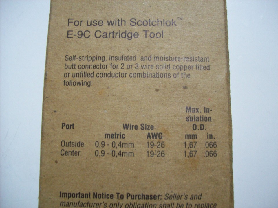 3M SCOTCHLOK UR CONNECTORS, 100-Count In 10 Cartridges, 2-3 Wire Splice ...