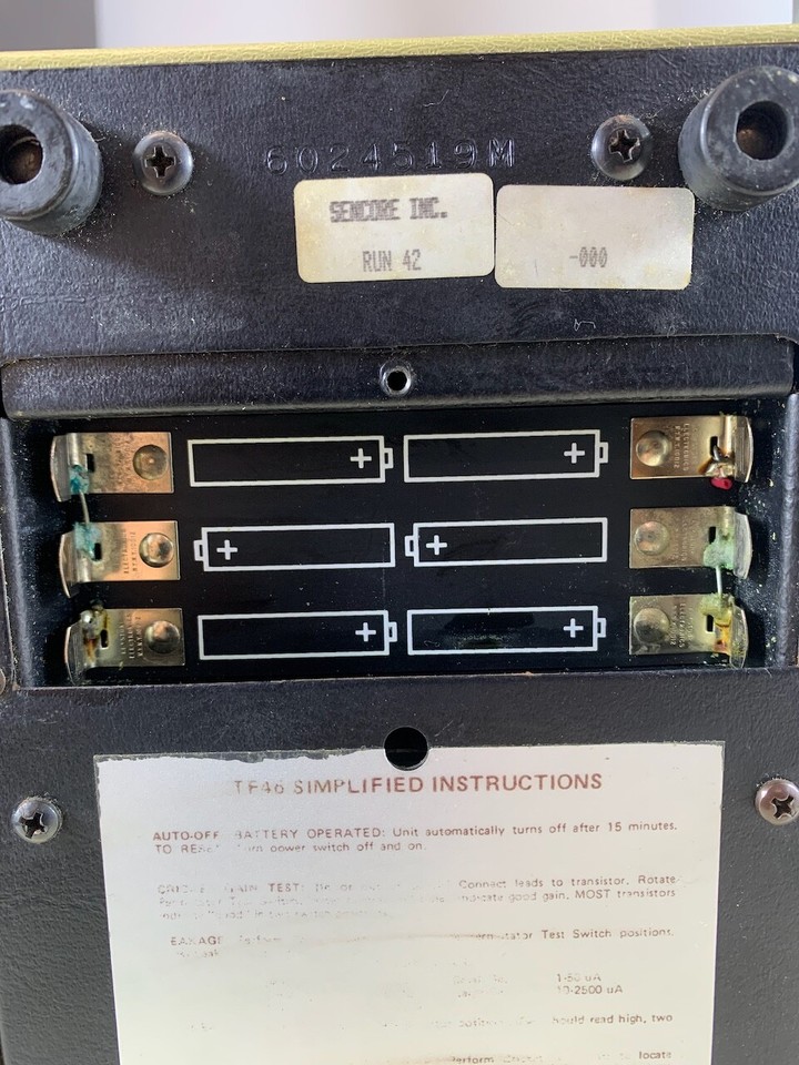 Sencore TF46 Portable Super Cricket Transistor FET Tester with Probes ...