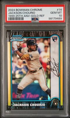 2024 Bowman Chrome 25th Gold Refractor Jackson Chourio 40/50 PSA 10 GEM ...