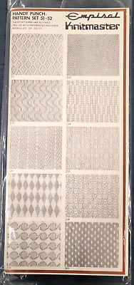 RARE SILVER REED KNITMASTER MACHINE HANDY PUNCH CARD PAPER PATTERNS 51 ...
