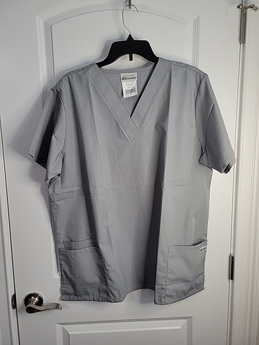 UA Scrubs Uniform Advantage V Neck 3 Pocket Dove Gray Scrub Top Women's ...