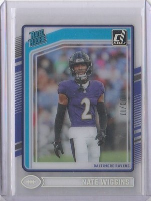 2024 PANINI CLEARLY DONRUSS FOOTBALL NATE WIGGINS ICE RATED ROOKIE #03/ ...