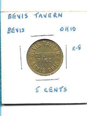 Bevis, Ohio Trade Token BEVIS TAVERN 5¢ | eBay