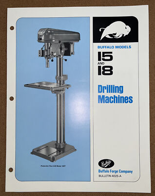 1987 Buffalo Forge Drilling Machines 15 & 18 Flier | eBay