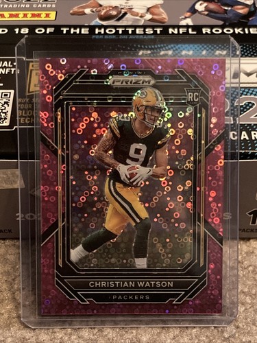 2022 Panini Prizm Christian Watson Pink No Huddle Disco Prizm #/15 GB ...