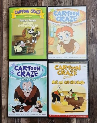Lot Of (4) Cartoon Craze DVDs Bosko, Betty Boop, Nursery Classics, Mutt ...