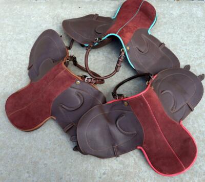 12" BROWN Youth Kid English LEAD LINE Saddle Lt Wt Convenient Pink Purp ...