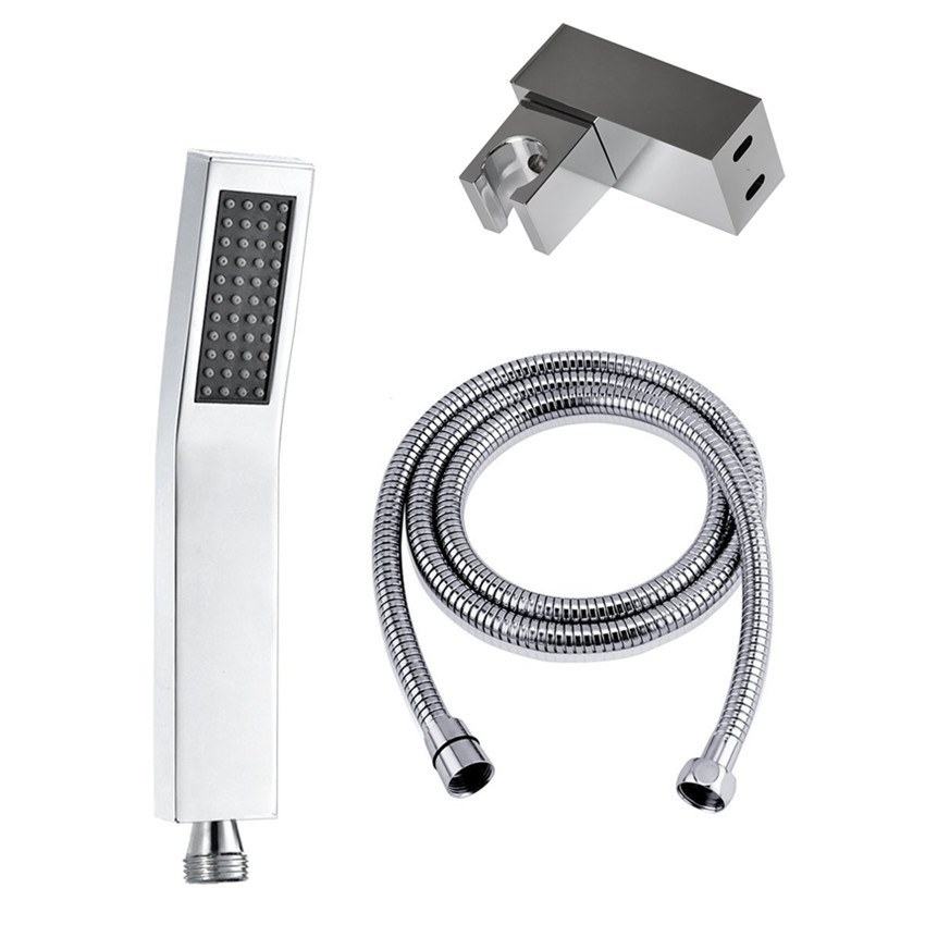Soild Brass Chrome Slim Shower Hand With 1.5m Flexible Hose & ABS Wall ...