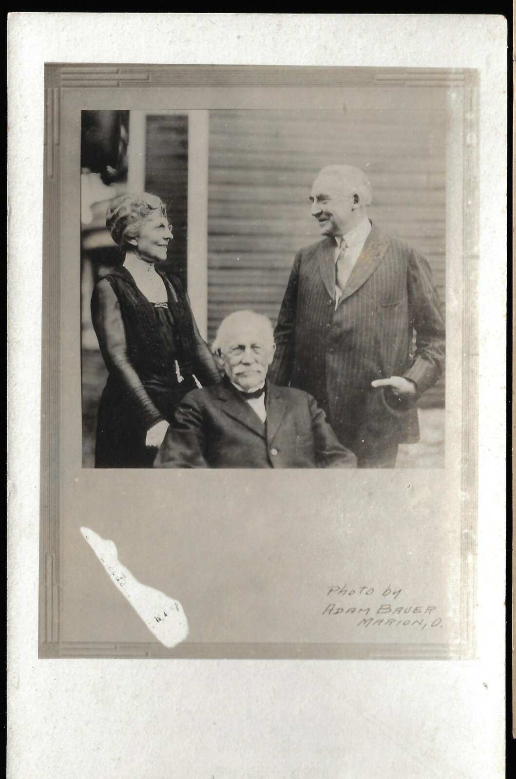 Smiling WG Harding w/Wife Dad Marion Ohio RP Postcard by Adam Bauer ...
