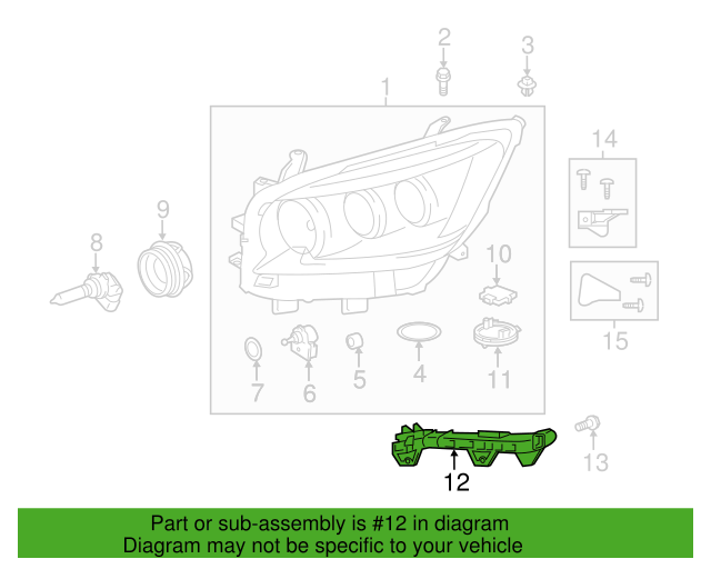 OEM GENUINE LEXUS 14-23 GX460 LEFT DRIVER BUMPER HEADLIGHT BRACKET ...