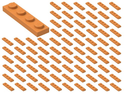 ☀️100x NEW LEGO 1x4 ORANGE Plates (#3710) BULK Parts City Building | eBay