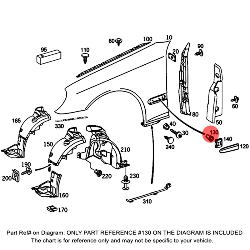 20 Pcs Body Side Moulding Insert Clip 001-988-76-81 for Mercedes Benz ...