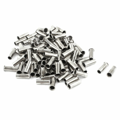 100 Pcs EN2508 Copper AWG 14 8mm Length Non-Insulated Wire Connectors ...