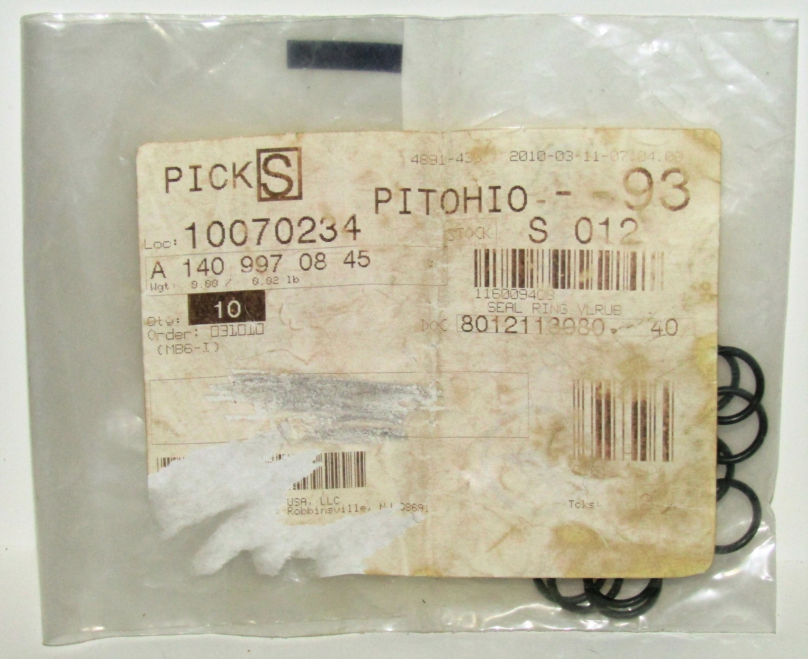 NEW GENUINE MERCEDES BENZ VLRUB SEAL RING LOT OF 14 OEM PART NO. A ...