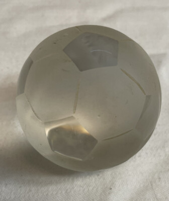 Paperweight Crystal Frosted Soccer Ball Glass Made. | eBay