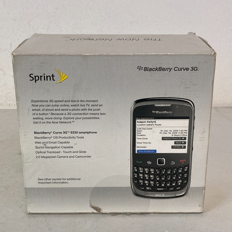 Blackberry Curve 9330 Graphite Gray Sprint 3G CDMA WiFi Qwerty Camera ...