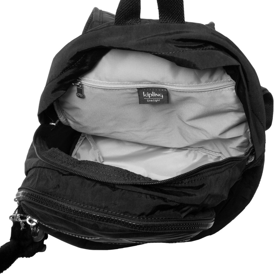 KIPLING CHALLENGER BLACK DURABLE 14"x10"x8" ZIP RIPSTOP Backpack KI9139 ...