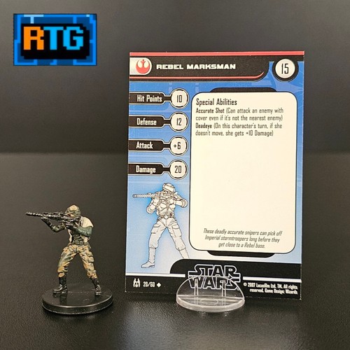 Star Wars Miniature and Card - Rebel Marksman #20 - WOTC - RPG | eBay