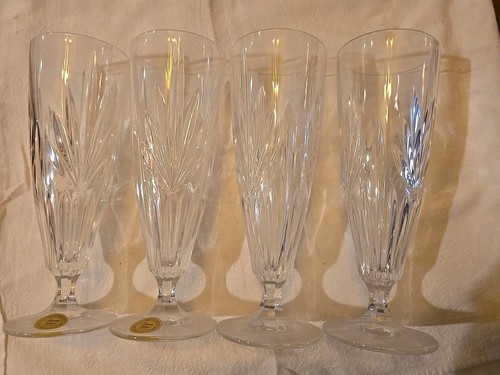 Princess House 4 Pilsner Glasses Crystal Royal Highlights W. Germany ...