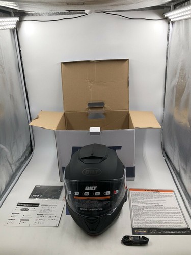 BILT TECHNO 2.0 EVOLUTION SENA BLUETOOTH MATTE BLACK MOTORCYCLE HELMET ...