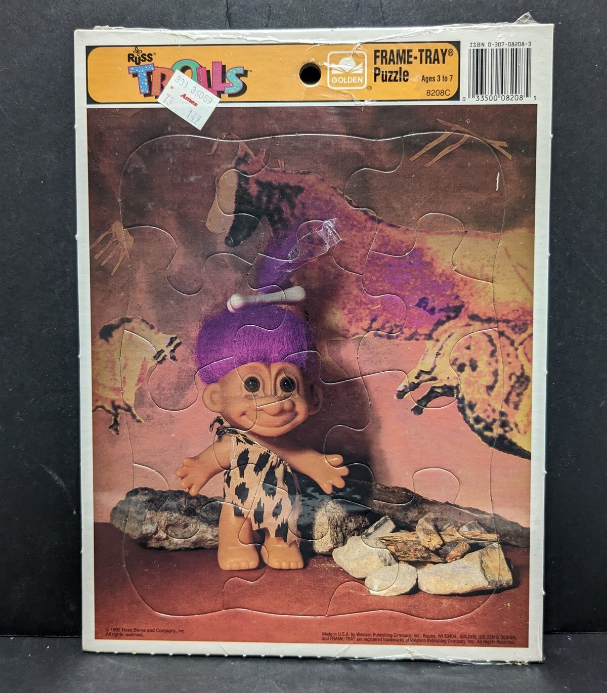 Vintage Russ Trolls Caveman Frame Tray Puzzle 1992 Sealed Golden 8.25 ...