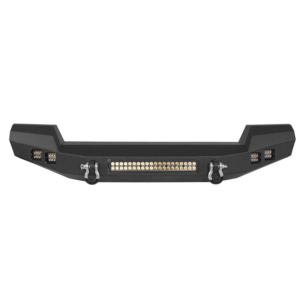 Climber Black Front Bumper w/ 5x LED Lights & D-Rings For 07-18 Jeep ...