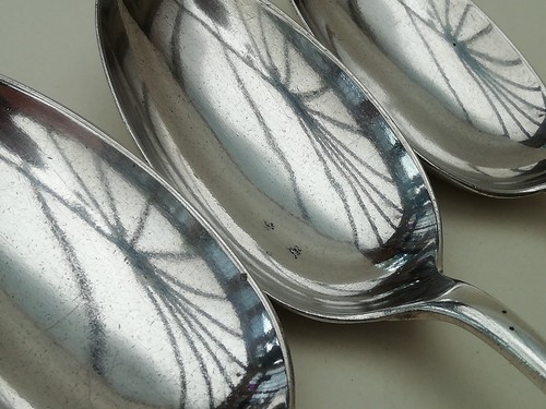 Vintage Josiah Adams & Sons Old English Silver Plated Dessert Spoons x ...