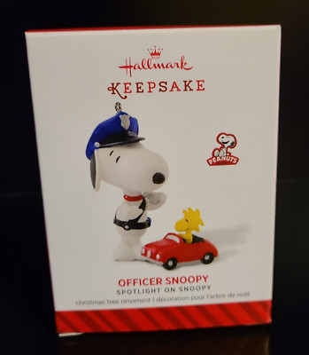 Hallmark PEANUTS Police Officer Snoopy & Woodstock Hanging Ornament ...