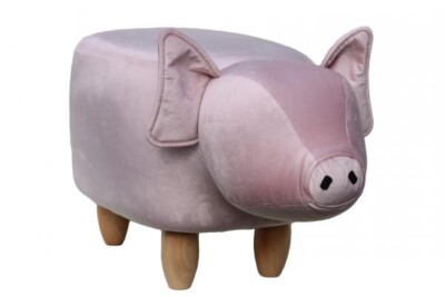 Animal Design Footstool Pig Foot Rest Large Wooden Adult & Kids Foot ...