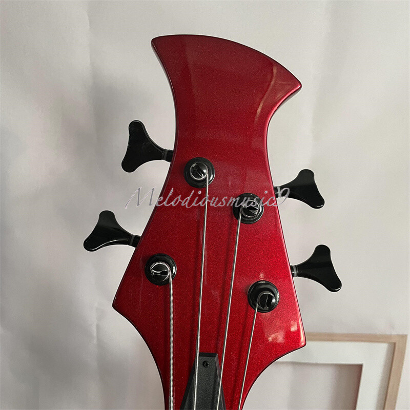 Custom Metallic Red 4 String Rare Bass Guitar Fingerboard Snake Inlay ...