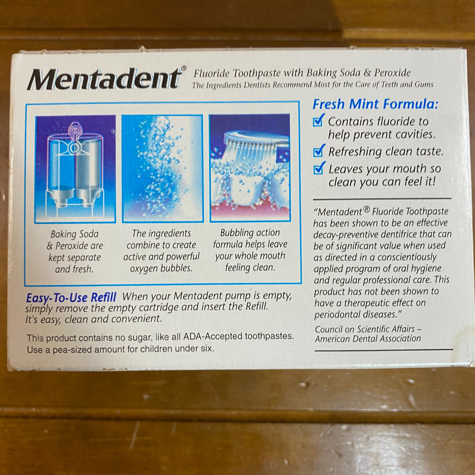 Sealed Mentadent Flouride Toothpaste Fresh Mint With Baking Soda ...