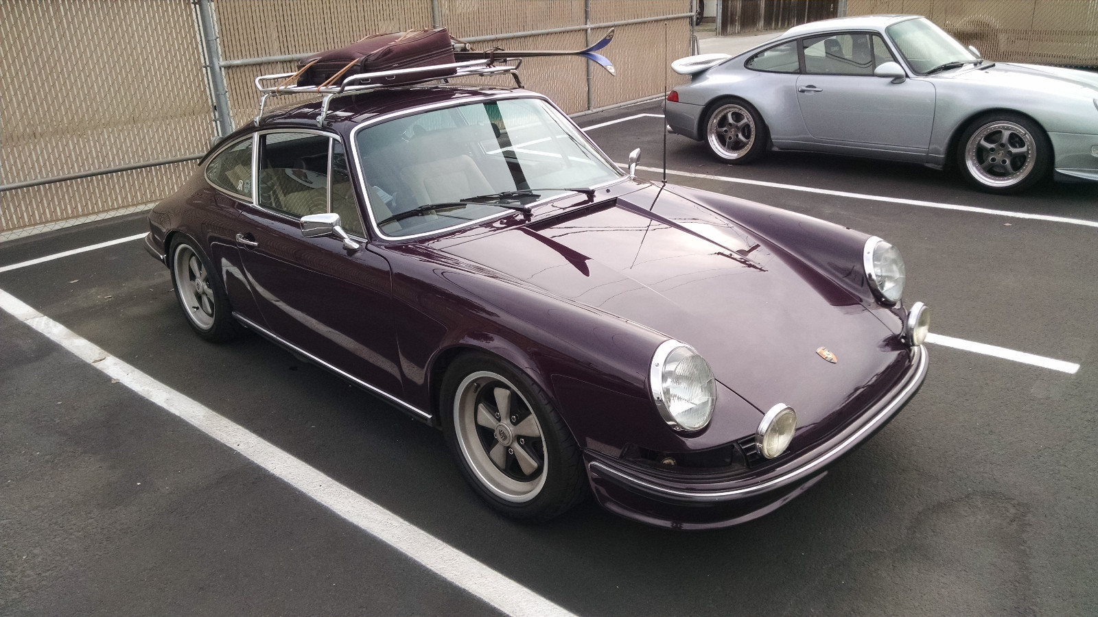 PORSCHE 911 & 912 Roof Rack Leather Straps Luggage & Tire Hand Made ...