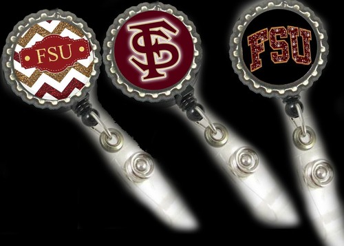 3 Florida state Seminoles FSU work Retractable Reel ID Badge Holder ...