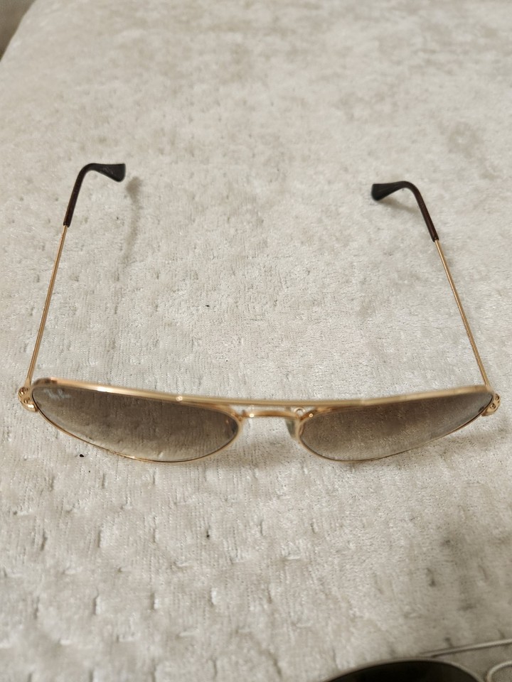 Rare Ray-Ban 55014 Aviator Sunglasses Gold Frame Polarized Lenses | eBay