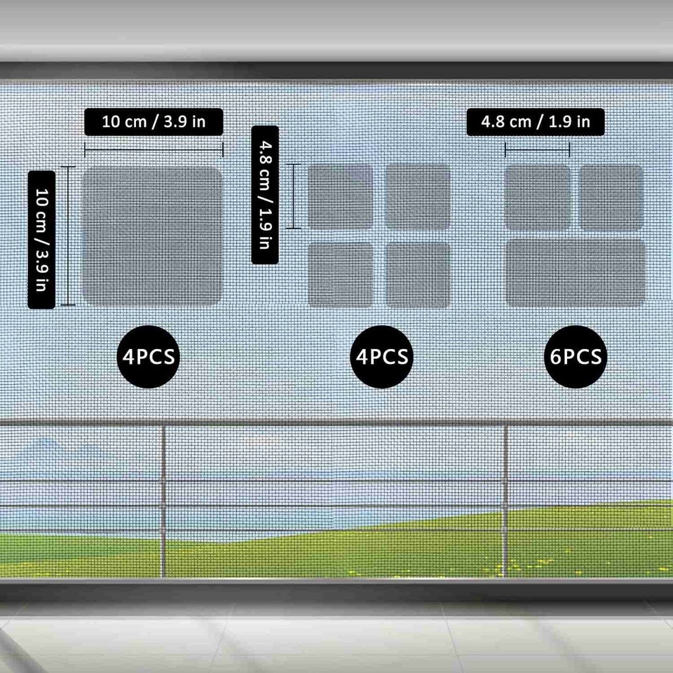 14 Sheets Window Screen Patches Repair Kit, 3 Sizes Window Screen ...