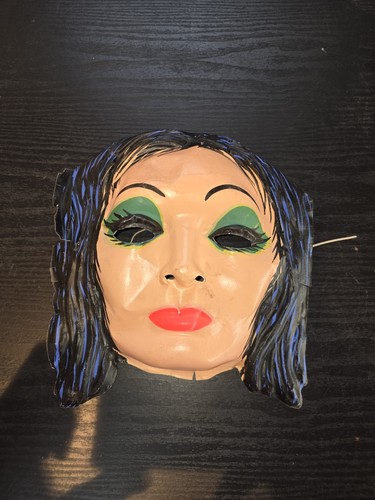 Vtg Morticia Addams Halloween Mask Ben Cooper Adams Family 1960s ...