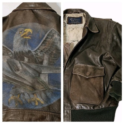 Harley-Davidson Legendary Screaming Eagle Brown Bomber Jacket Leather L ...