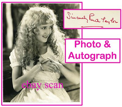 RUTH TAYLOR Vintage Original Rare Photo AUTOGRAPH CARD Linen Backed Dbl ...